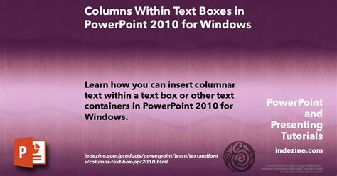 Columns Within Text Boxes In Powerpoint 2010 For Windows