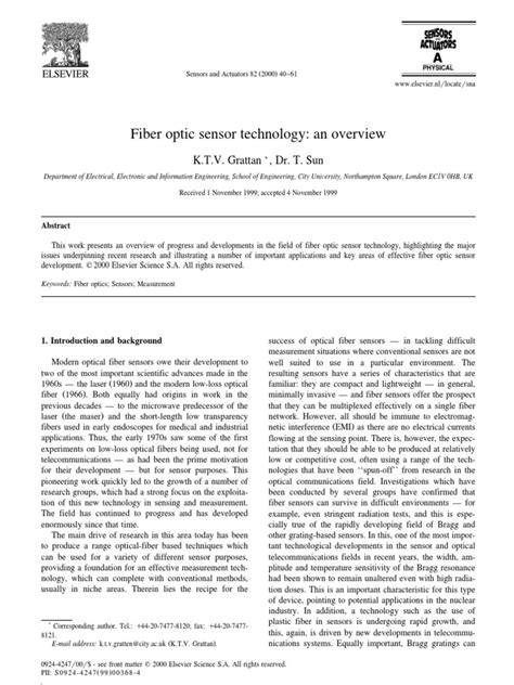 Fiber Optic Sensor Technology An Overview Pdf Interferometry