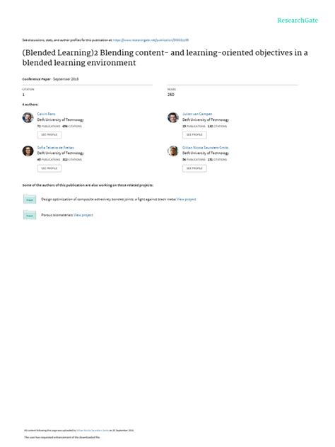 Blended Learning 2 Blending Content And Learning Oriented Objectives In A Blended Learning