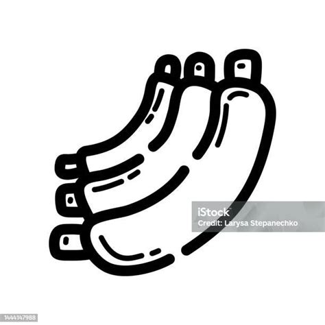 고기 갈비 낙서 아이콘입니다 손으로 그린 기호입니다 벡터 그림입니다 흉곽에 대한 스톡 벡터 아트 및 기타 이미지 흉곽 갈비 음식 굽기 Istock