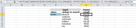 Excel Search Cell For List Of Characters Stack Overflow
