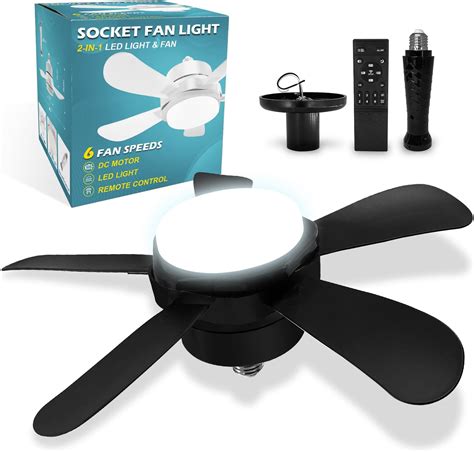 Socket Ceiling Fans With Lights And Remote Ceiling Fan That Screws Into Light Bulb Socket With