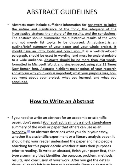 Abstract Guidelinesandmom Pdf Memorandum Abstract Summary