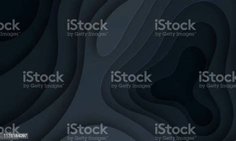 종이 컷 배경입니다 어두운 추상파 모양 트렌디 한 3d 디자인 3차원 형태에 대한 스톡 벡터 아트 및 기타 이미지 3차원 형태 검은색 곡선 Istock