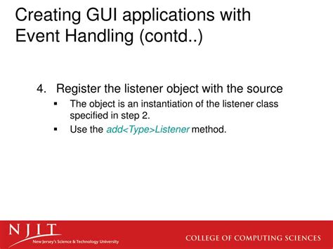 Ppt Gui Event Handling Powerpoint Presentation Free Download Id584660
