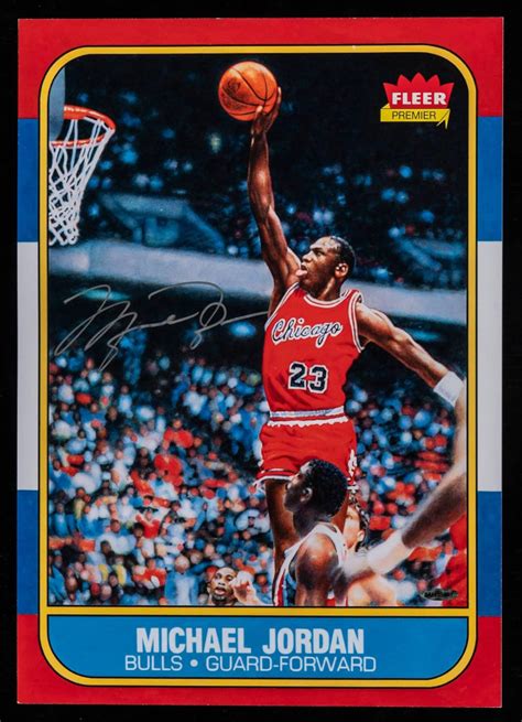 Michael Jordan Signed 1986 87 Fleer 57 Blow Up Custom Framed Photo