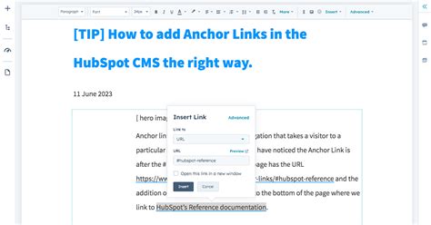 TIP How To Add Anchor Links In The HubSpot CMS The Right Way
