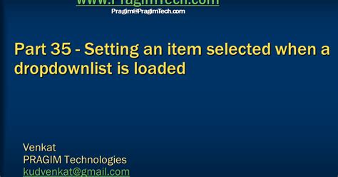 Sql Server Net And C Video Tutorial Part 35 Setting An Item Selected When A Dropdownlist