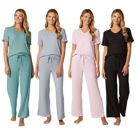 32 Degrees Ladies Dreamy Soft Ribbed Lounge Set In 4 Colo