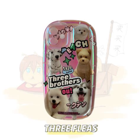 Meme Cute Cats Printed Air Cusion Phone Case Three Fleas