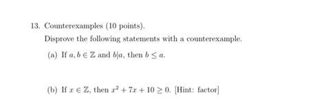 Solved Counterexamples Points Disprove The Chegg