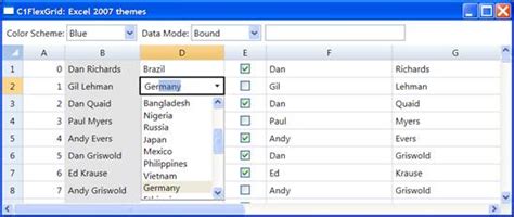 Data Mapped Columns Flexgrid For Wpf Componentone