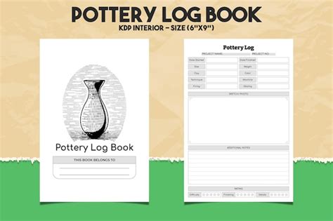 Premium Vector Pottery Log Book Kdp Interior