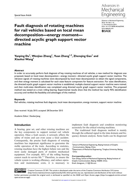Pdf Fault Diagnosis Of Rotating Machines For Rail Vehicles Based On