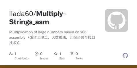 Github Llada60multiply Stringsasm Multiplication Of Large Numbers Based On X86 Assembly