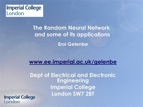 Ppt The Random Neural Network And Some Of Its Applications Powerpoint Presentation Id4375045