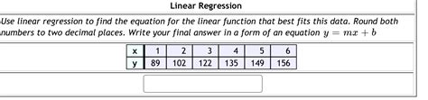 Solved Linear Regressionuse Linear Regression To Find The