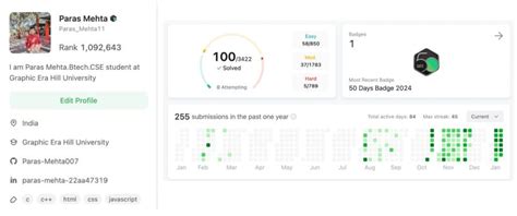 Paras Mehta On Linkedin Leetcode Codingjourney Problemsolving