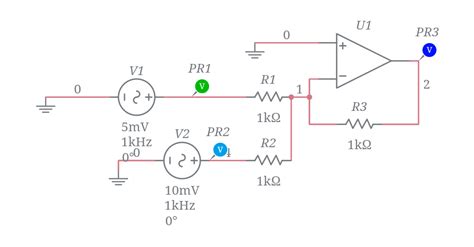 Inverting Summing Amplifier Multisim Live