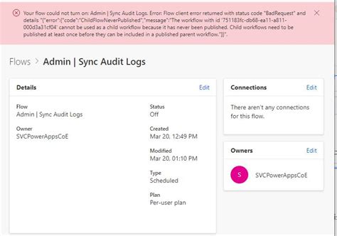[bug] admin sync audit log enablement issue · issue 184 · microsoft powerapps tools · github