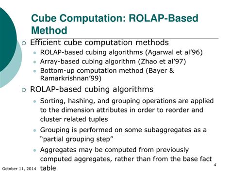 Ppt Efficient Cube Computation Methods For Multi Way Array