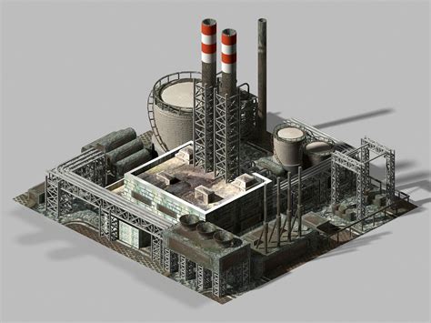 Heterogeneous Building Chemical Plant 3d Model Cgtrader