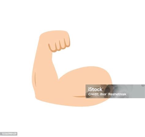 팔 근육 강한 이두근의 이모티콘 손에 힘의 이모티콘 사람을 위한 단백질의 힘의 아이콘 팔의 근육을 구부리기 건강을 위해