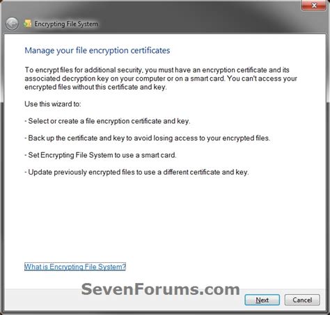 Encrypting File System Manager Shortcut Create Tutorials