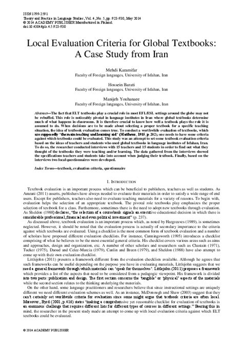 Pdf Textbook Evaluation Criteria