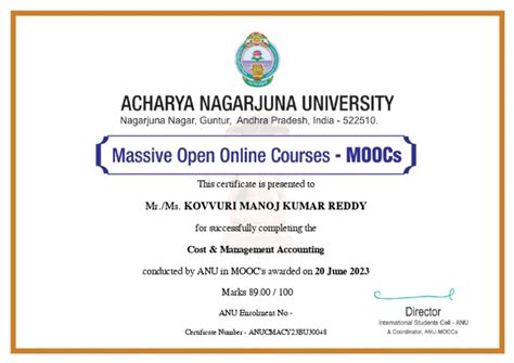 Moocs Certificate Manoj Pdf