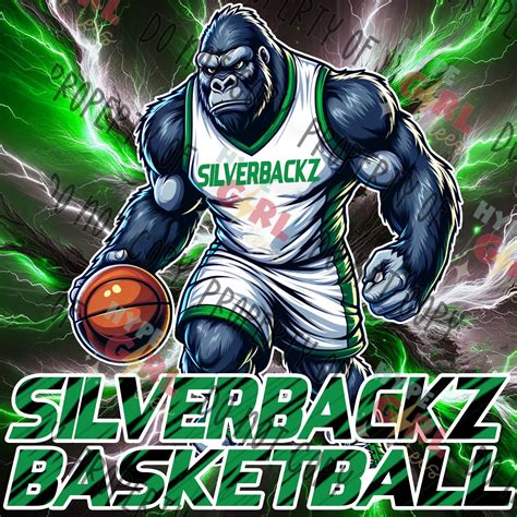Gorillas Silverbacks Basketball Design Png Green And White Variation