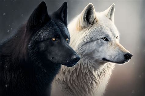 Fototapet Black And White Wolf Från Scandiwall Familjetapeter