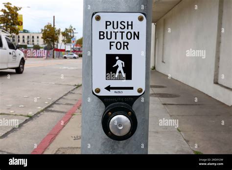 West Hollywood California Pedestrian Push Button For Walk Signal