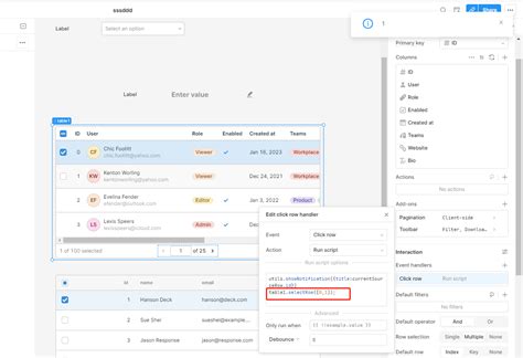How To Find The Index Of Click Row When Row Select Change In New Table App Building Retool