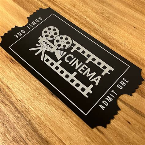 Cinema Ticket Movie Night Home Theatre Signs Signage Cinema