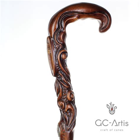 Christian Cross Wooden Walking Stick Cane Wood Carved Crafted Crook