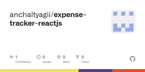Github Anchaltyagiiexpense Tracker Reactjs