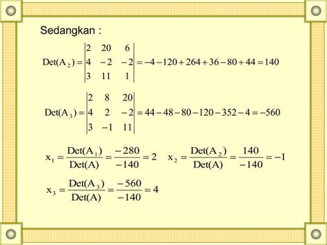 Ppt Aplikasi Matriks Sistem Persamaan Linear Ppt