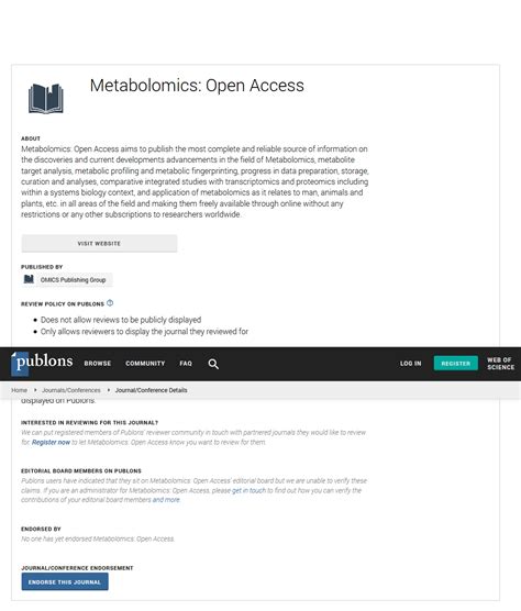 Metabolomics Open Access Open Access Journals