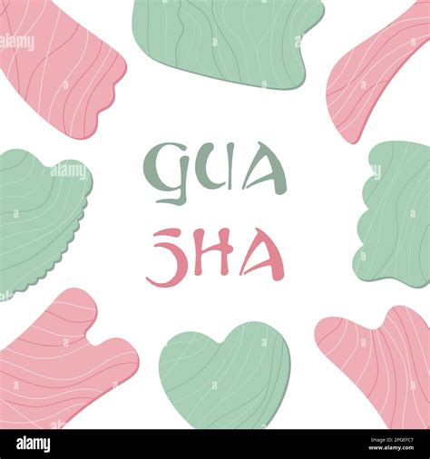 Frame Of Gua Sha Scraping Massage Tools Pink Quartz And Green Aventurine Gua Sha Stones Home