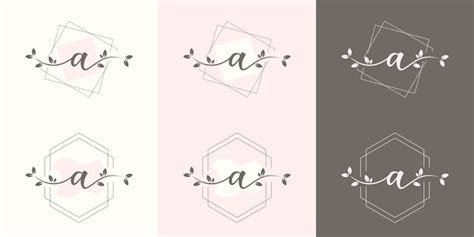 Premium Vector Feminime Letter A With Floral Frame Logo Template