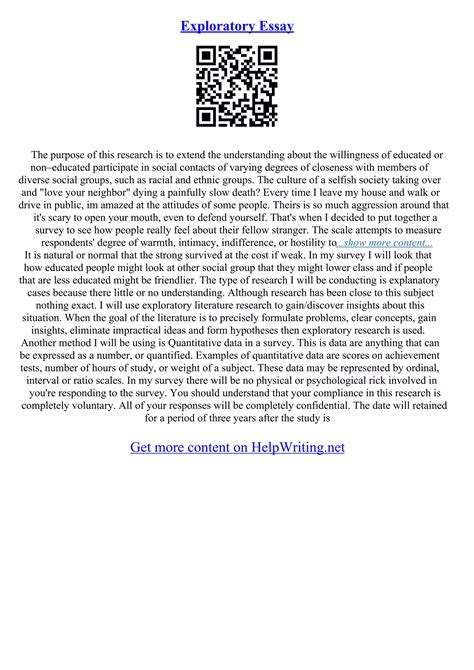 Example Exploratory Essay Pdf