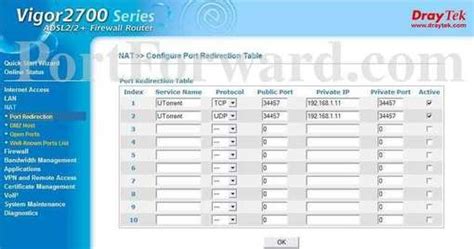 Simple Draytek Vigor 2700v Router Port Forwarding Instructions