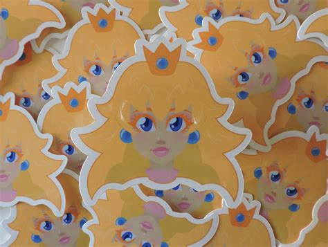 Princess Peach Sticker Etsy