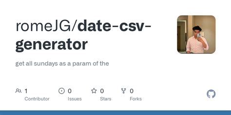 Github Romejgdate Csv Generator Get All Sundays As A Param Of The