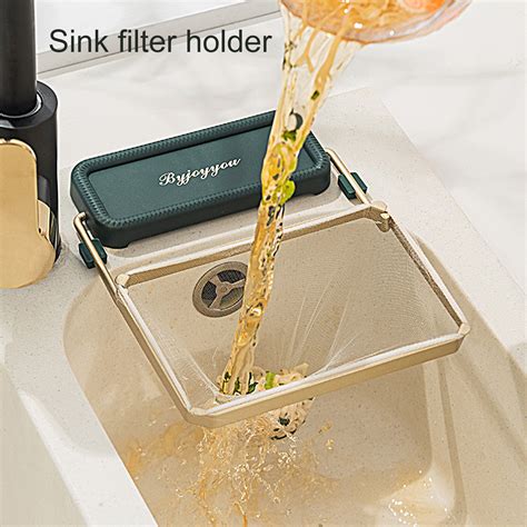 Riguas Sink Filter Rack Anti Blocking Disposable Foldable Fine Mesh