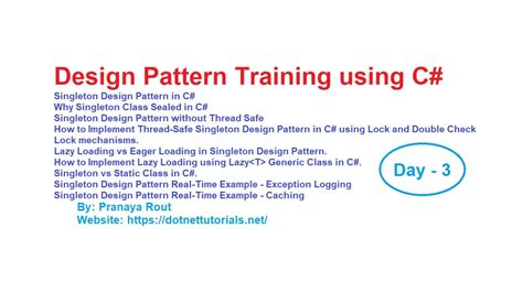 Design Pattern Training Using C Day 3 Singleton Design Pattern