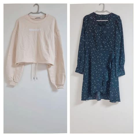 스트링 크롭 맨투맨 티셔츠 And 하트 도트 블랙 랩원피 세컨웨어헬로마켓