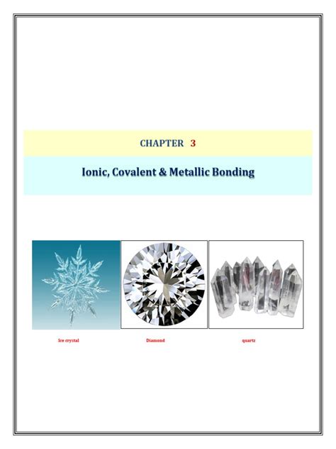 Ch3 Chemical Bonding Igcse Study Notes Download Free Pdf Ionic