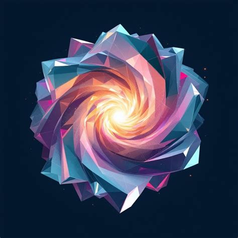 Free Crystalline Galaxy Spiral Image 3d Illustration Geometric